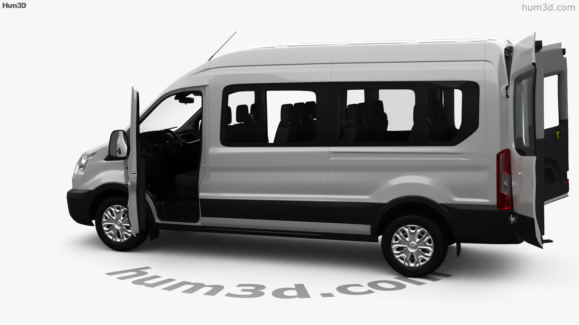 360 view of Ford Transit Passenger Van L2H3 with HQ interior 2015 3D ...