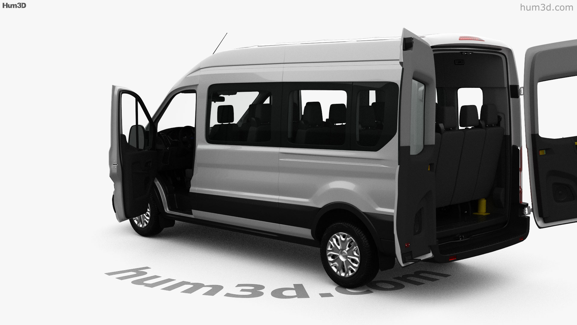 360 view of Ford Transit Passenger Van L2H3 with HQ interior 2015 3D ...