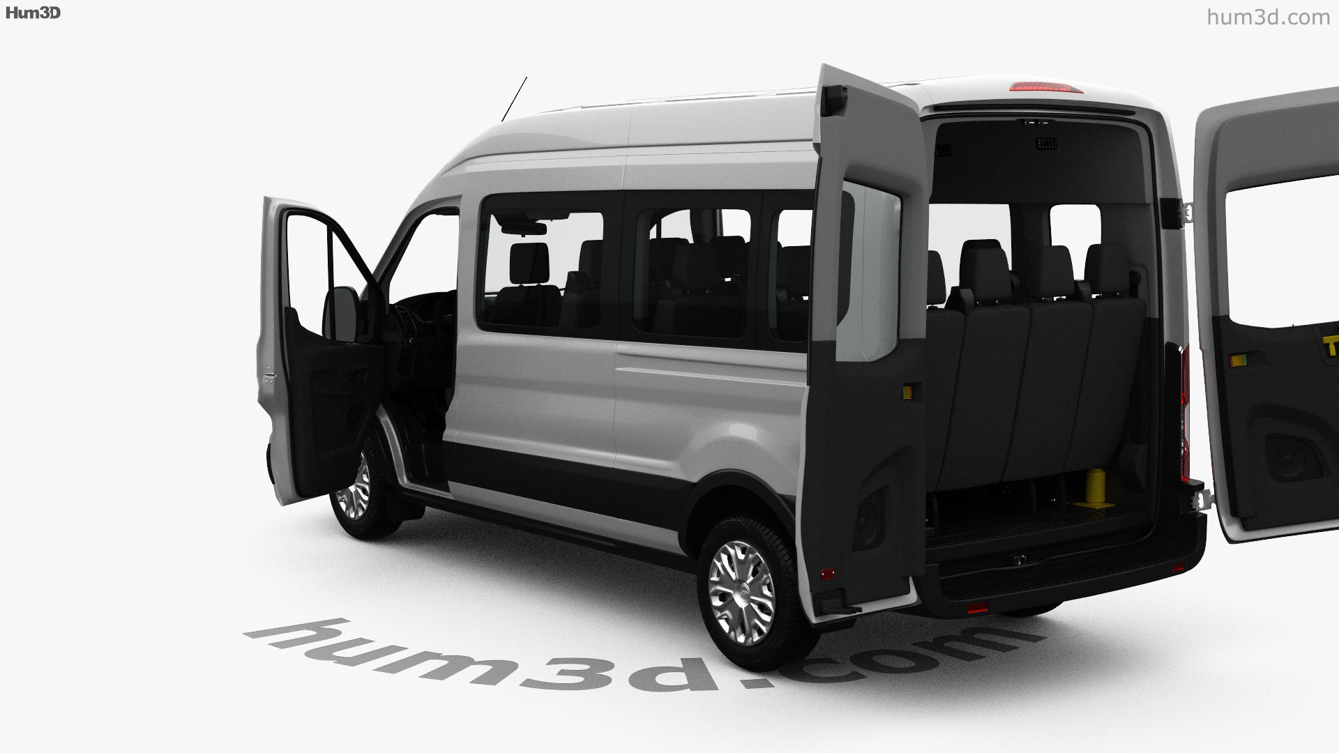 360 view of Ford Transit Passenger Van L2H3 with HQ interior 2015 3D ...
