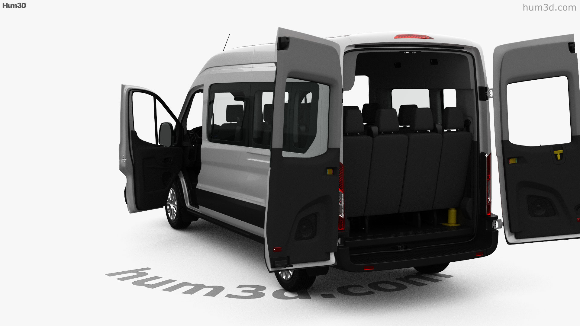 360 view of Ford Transit Passenger Van L2H3 with HQ interior 2015 3D ...