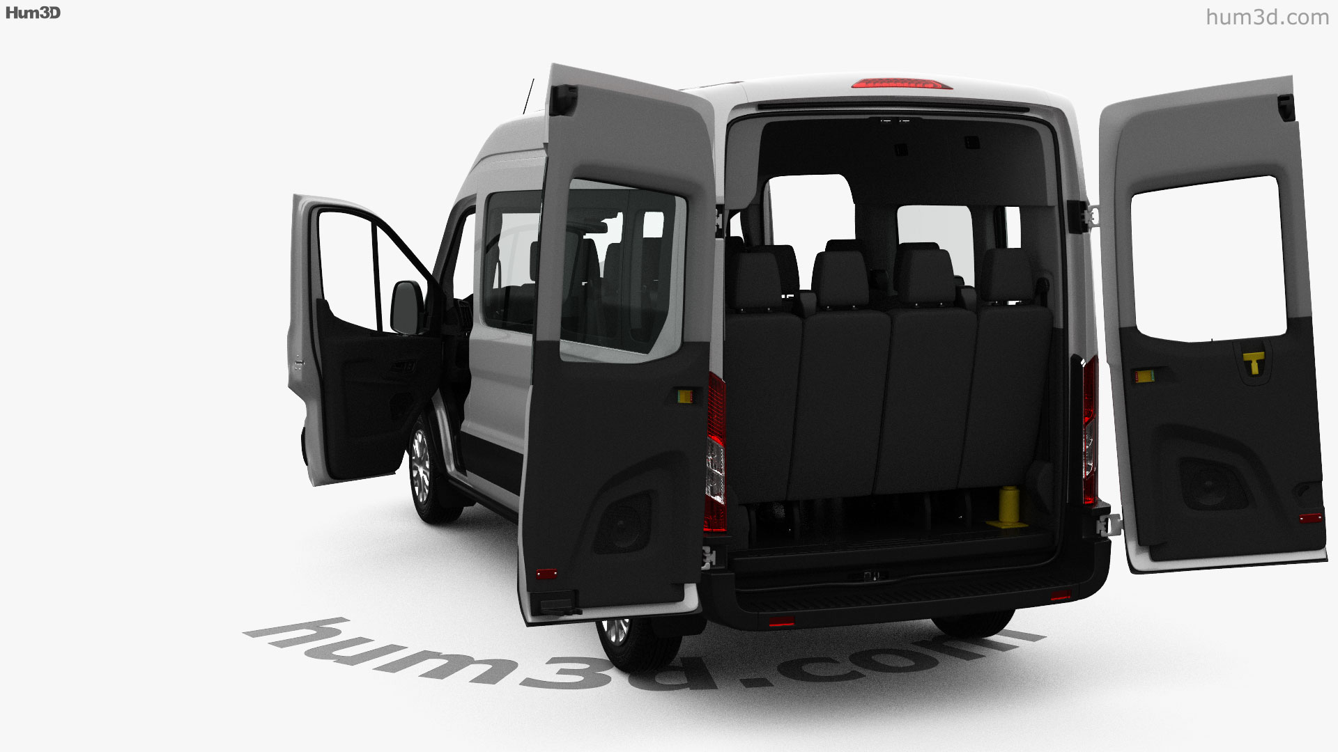360 view of Ford Transit Passenger Van L2H3 with HQ interior 2015 3D ...