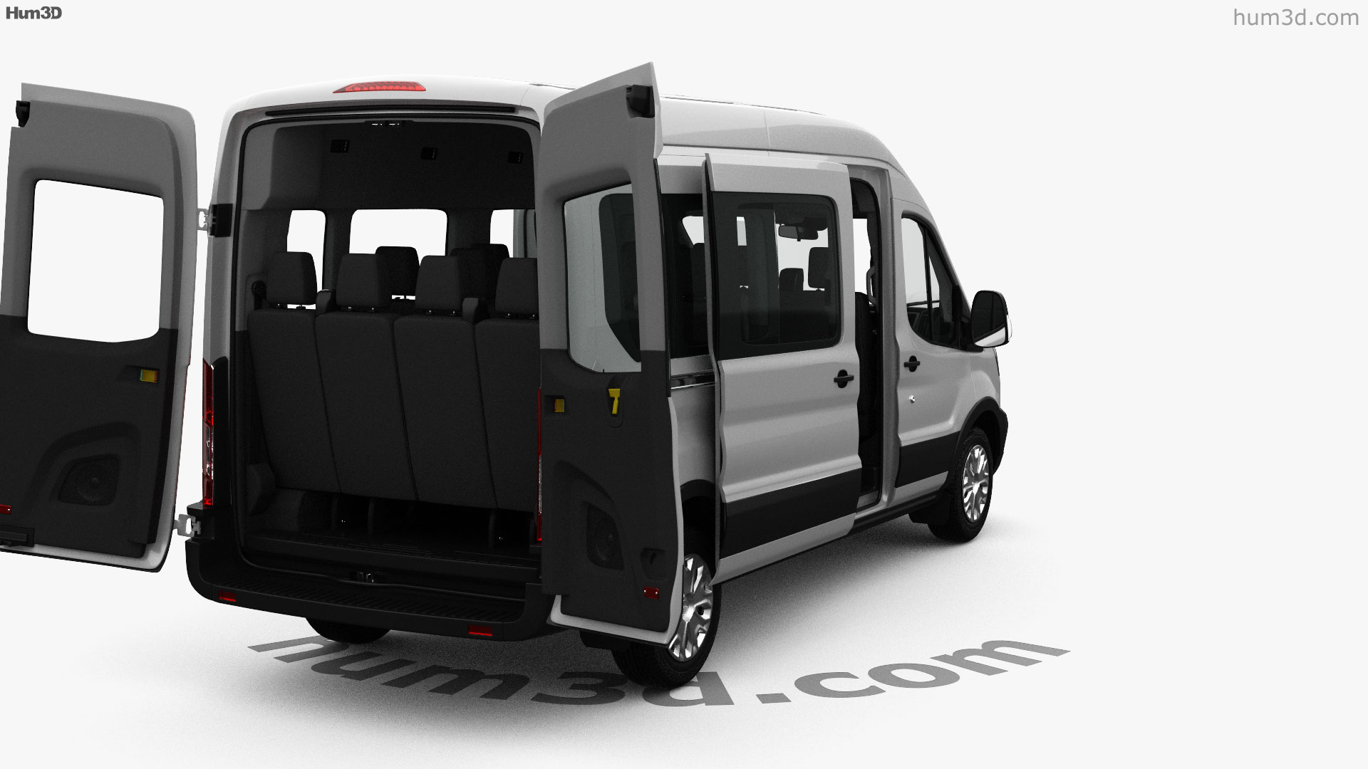 360 view of Ford Transit Passenger Van L2H3 with HQ interior 2015 3D ...