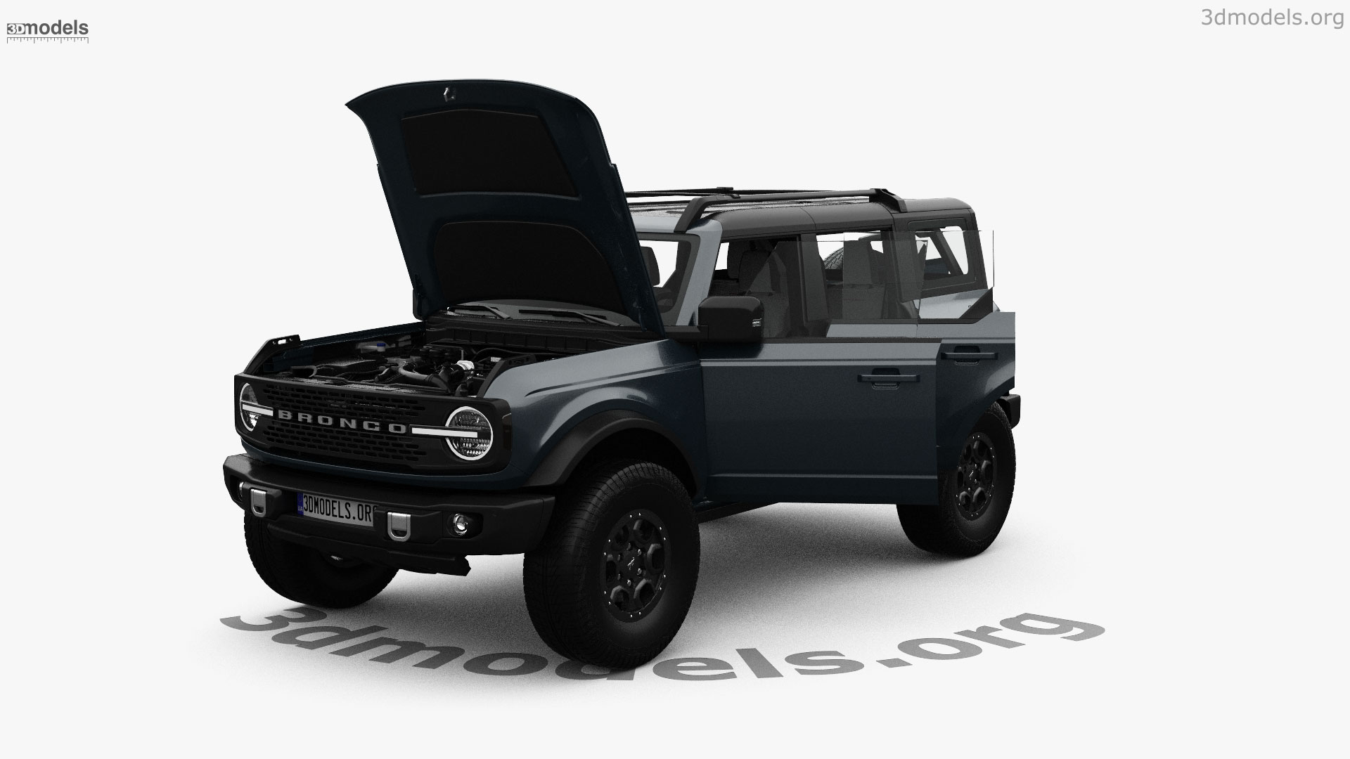 360 view of Ford Bronco 4-door Badlands Preproduction with HQ interior ...