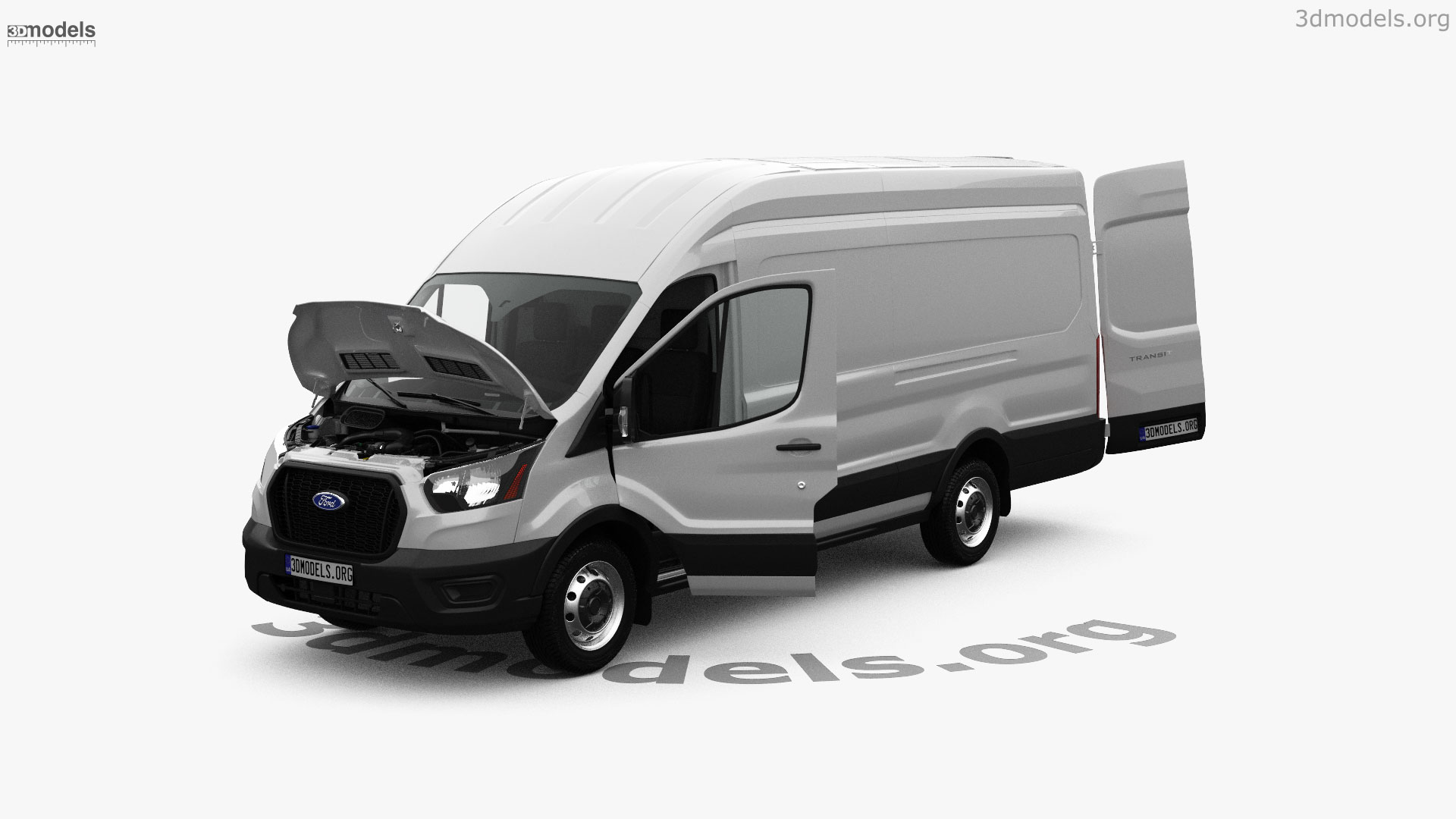 360 view of Ford Transit Cargo Van L4H3 US-spec with HQ interior and ...