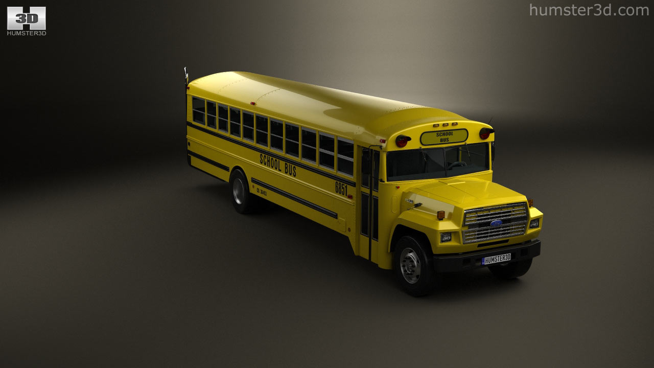 360 view of Ford B-700 Thomas Conventional School Bus 1984 3D model ...