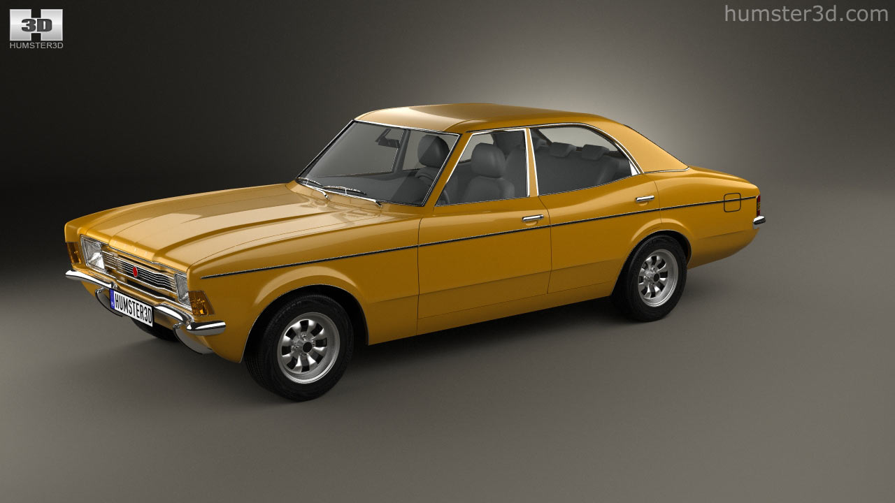 360 view of Ford Cortina TC Mark III sedan 1970 3D model - 3DModels store