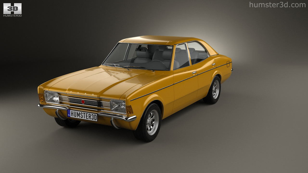 360 view of Ford Cortina TC Mark III sedan 1970 3D model - 3DModels store