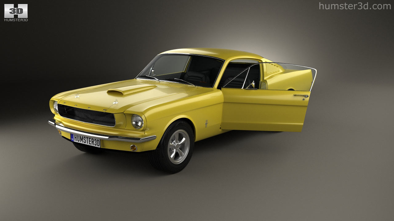 360 view of Ford Mustang fastback with HQ interior 1965 3D model ...