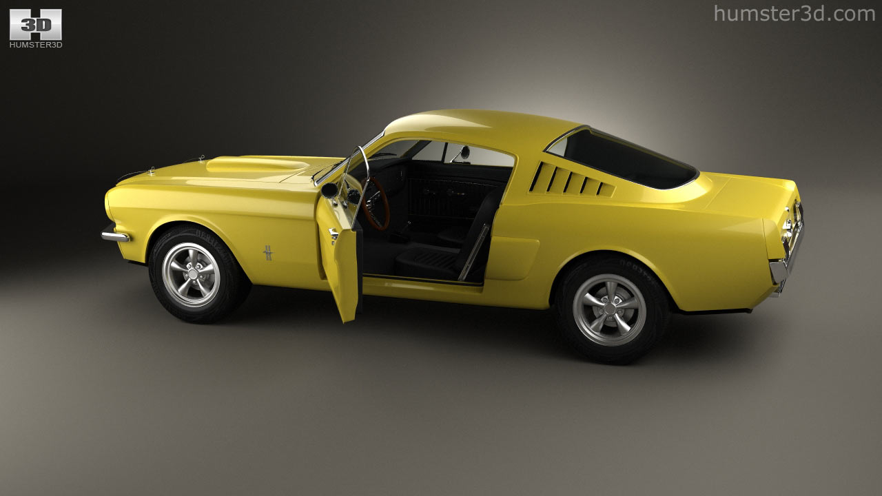 360 view of Ford Mustang fastback with HQ interior 1965 3D model ...