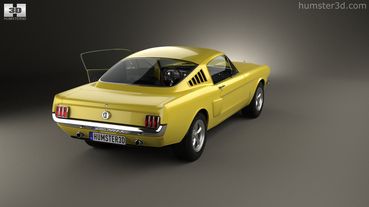 360 view of Ford Mustang fastback with HQ interior 1965 3D model ...