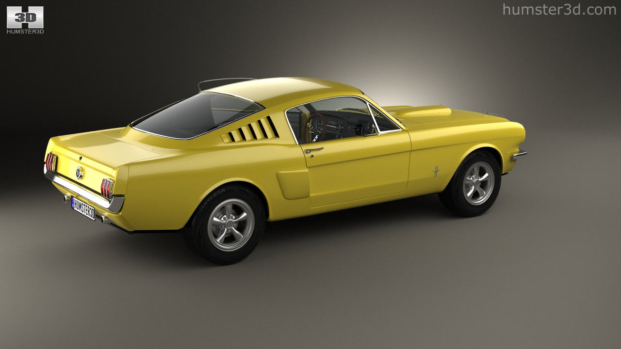 360 view of Ford Mustang fastback with HQ interior 1965 3D model ...