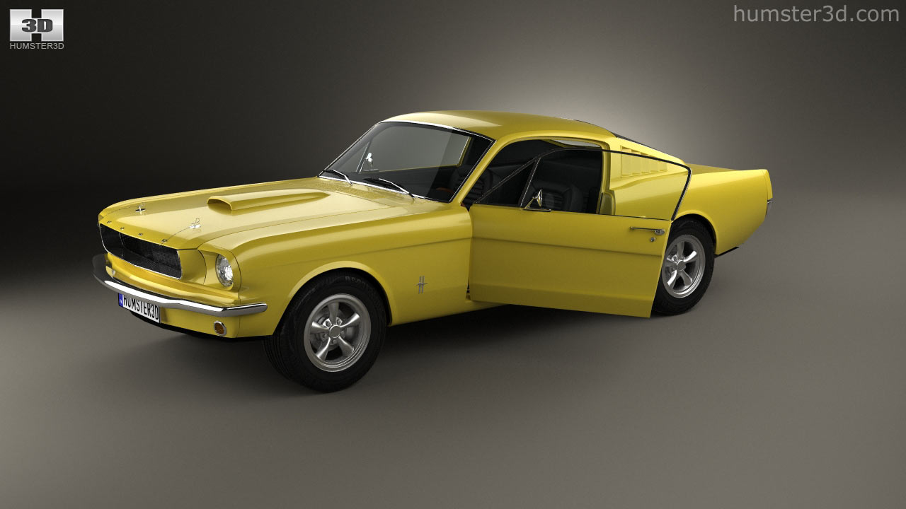 360 view of Ford Mustang fastback with HQ interior 1965 3D model ...