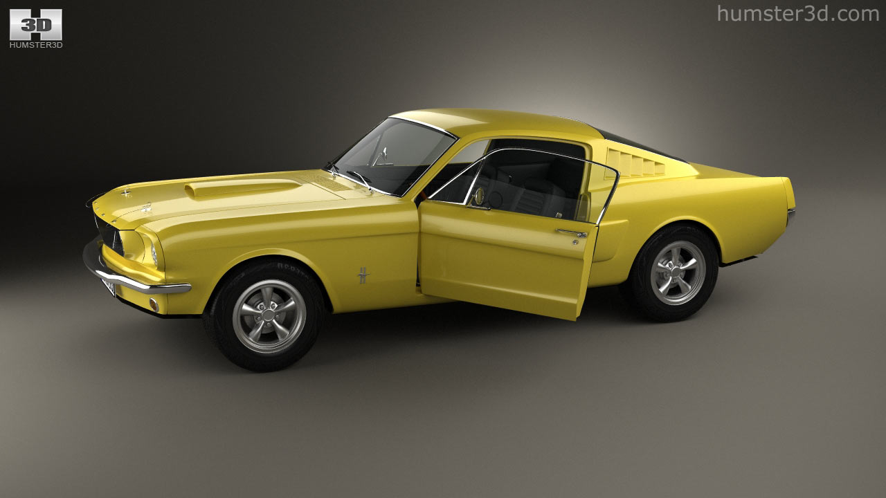 360 view of Ford Mustang fastback with HQ interior 1965 3D model ...