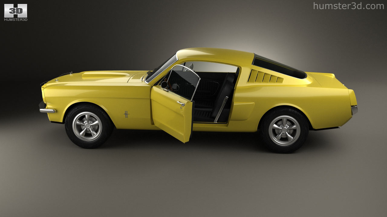360 view of Ford Mustang fastback with HQ interior 1965 3D model ...