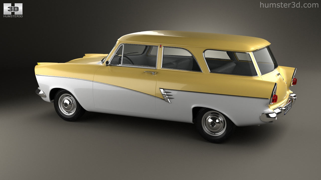 360 view of Ford Taunus P2 17M kombi 1957 3D model - 3DModels store