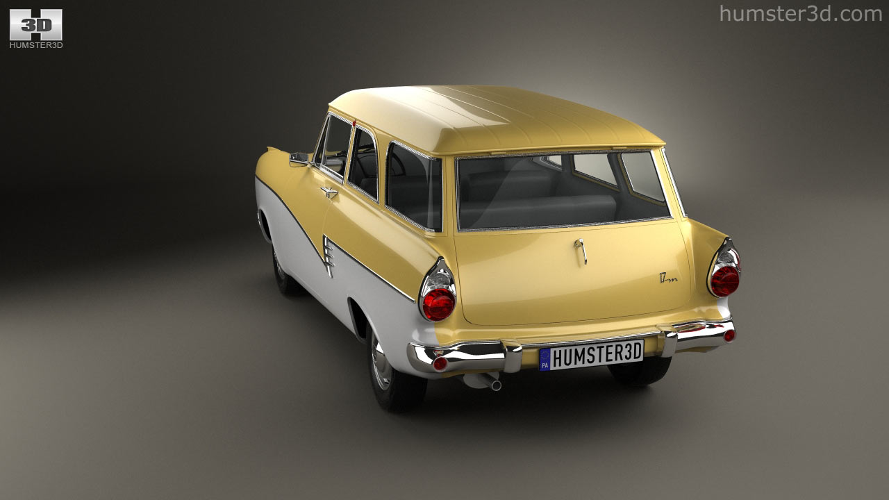 360 view of Ford Taunus P2 17M kombi 1957 3D model - 3DModels store