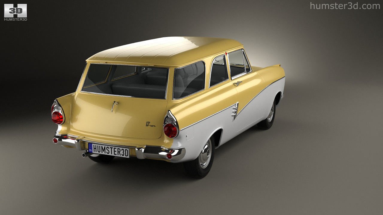 360 view of Ford Taunus P2 17M kombi 1957 3D model - 3DModels store