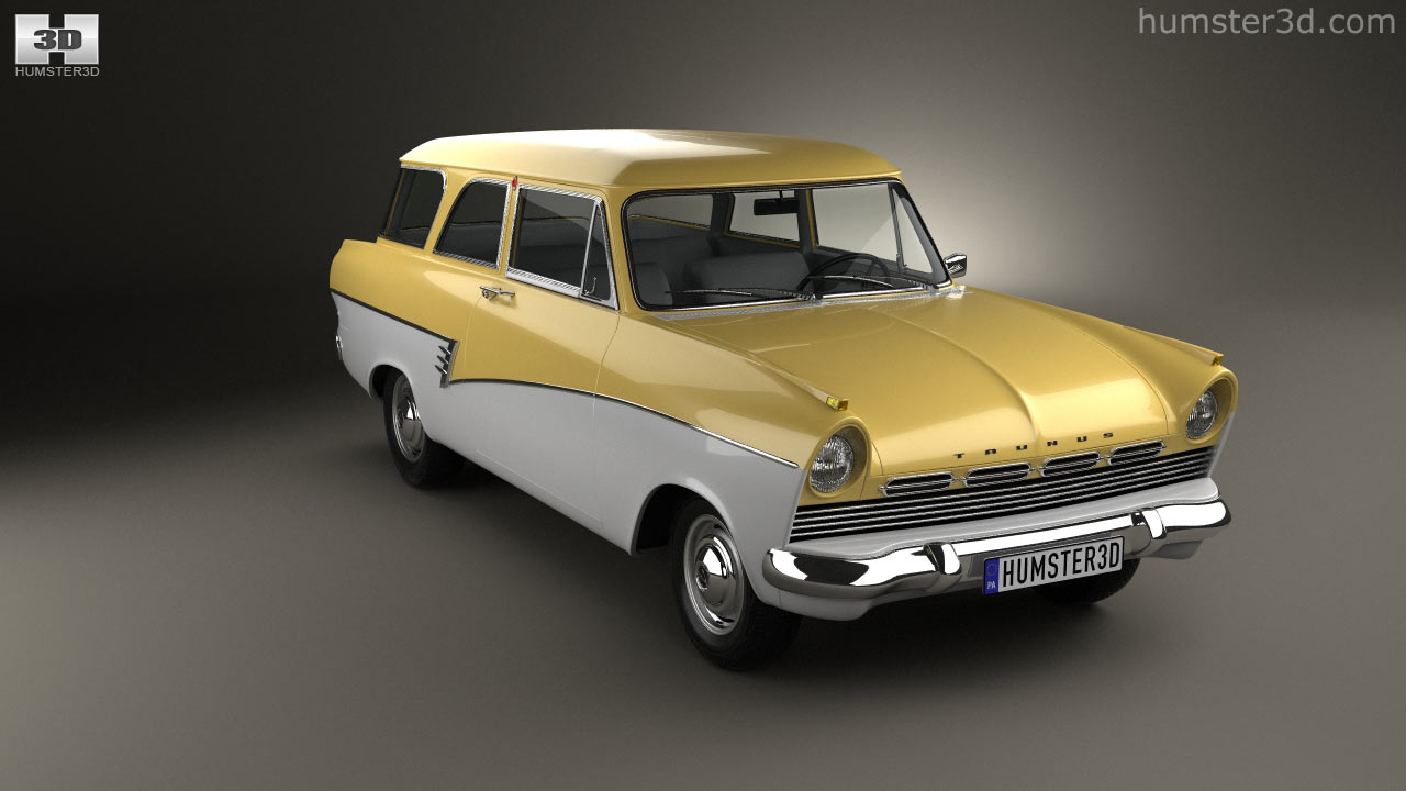 360 view of Ford Taunus P2 17M kombi 1957 3D model - 3DModels store