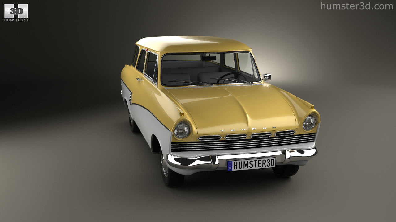 360 view of Ford Taunus P2 17M kombi 1957 3D model - 3DModels store