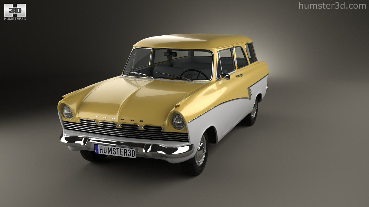 360 view of Ford Taunus P2 17M kombi 1957 3D model - 3DModels store