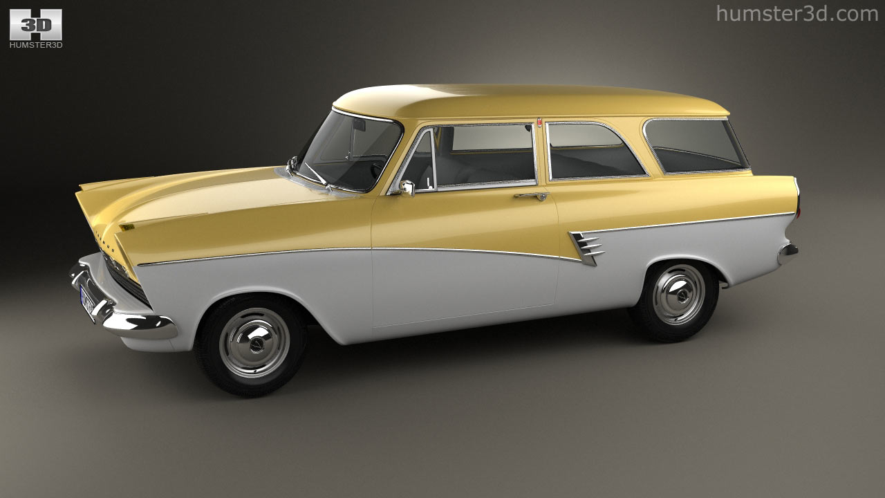 360 view of Ford Taunus P2 17M kombi 1957 3D model - 3DModels store