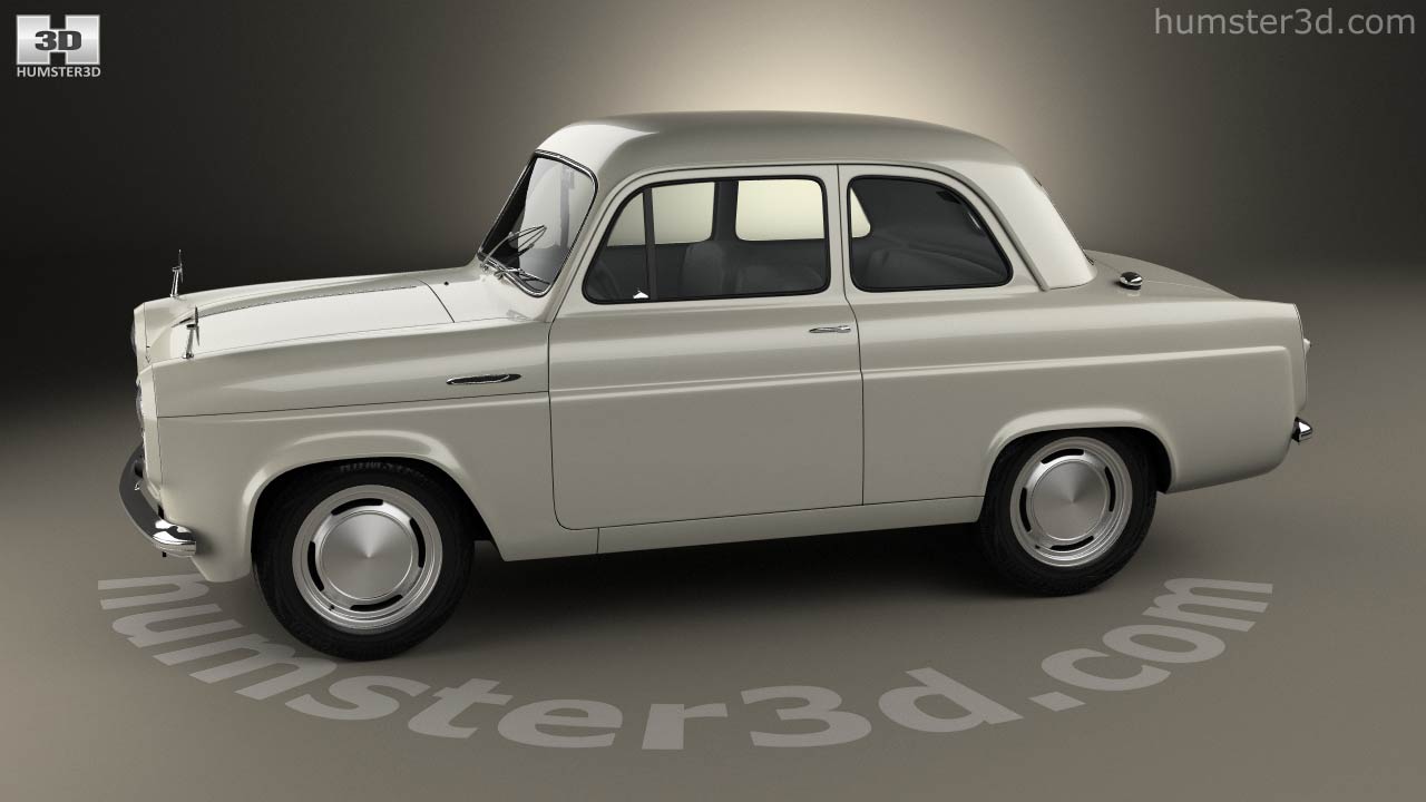 360 view of Ford Anglia 100E 1953 3D model - 3DModels store