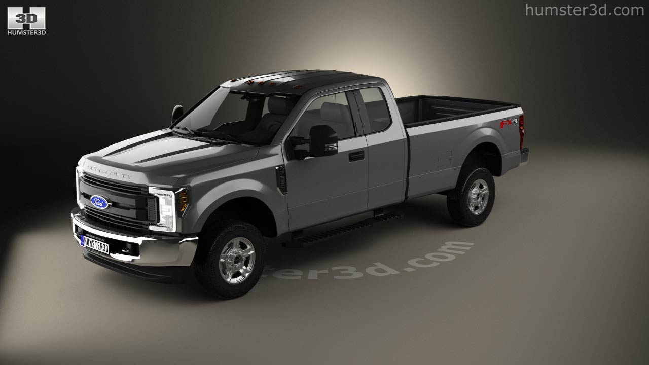360 view of Ford F-250 Super Duty Super Cab XLT 2018 3D model ...