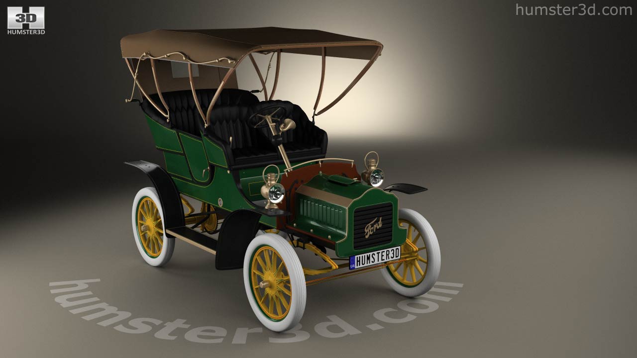360 view of Ford Model F Touring 1905 3D model - 3DModels store