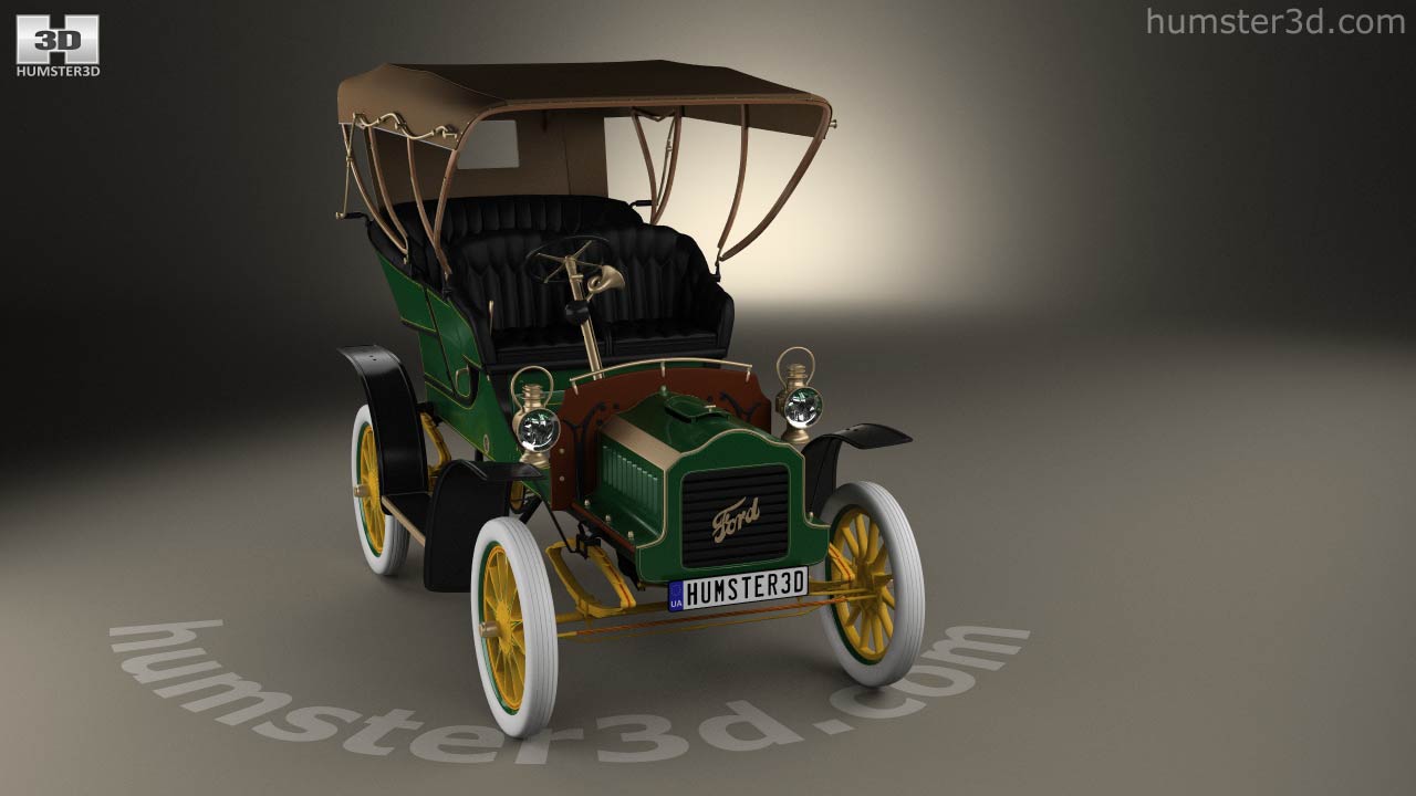 360 view of Ford Model F Touring 1905 3D model - 3DModels store