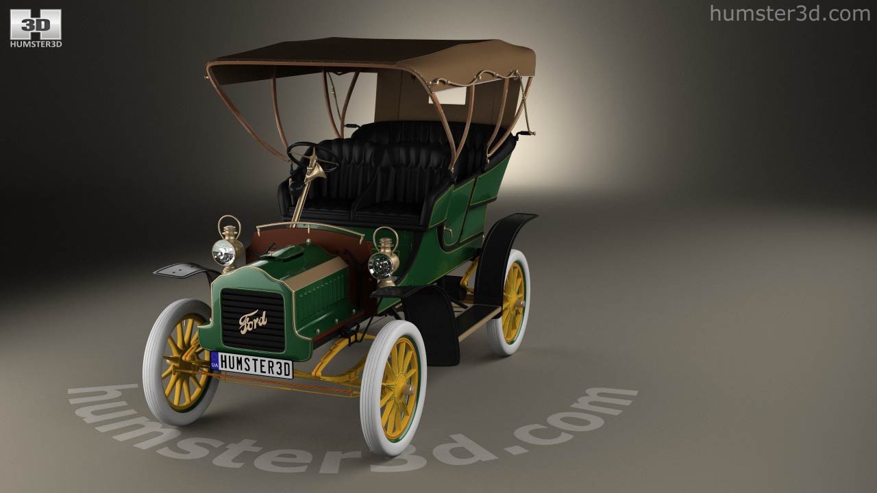 360 view of Ford Model F Touring 1905 3D model - 3DModels store
