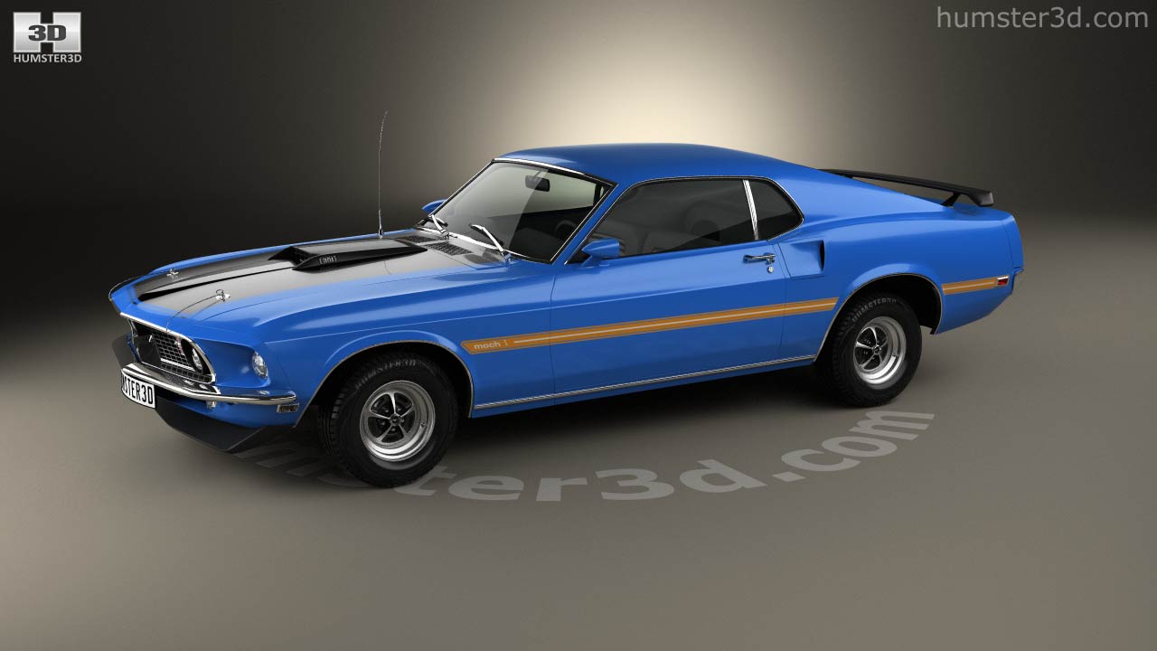 360 view of Ford Mustang Mach 1 351 1969 3D model - 3DModels store