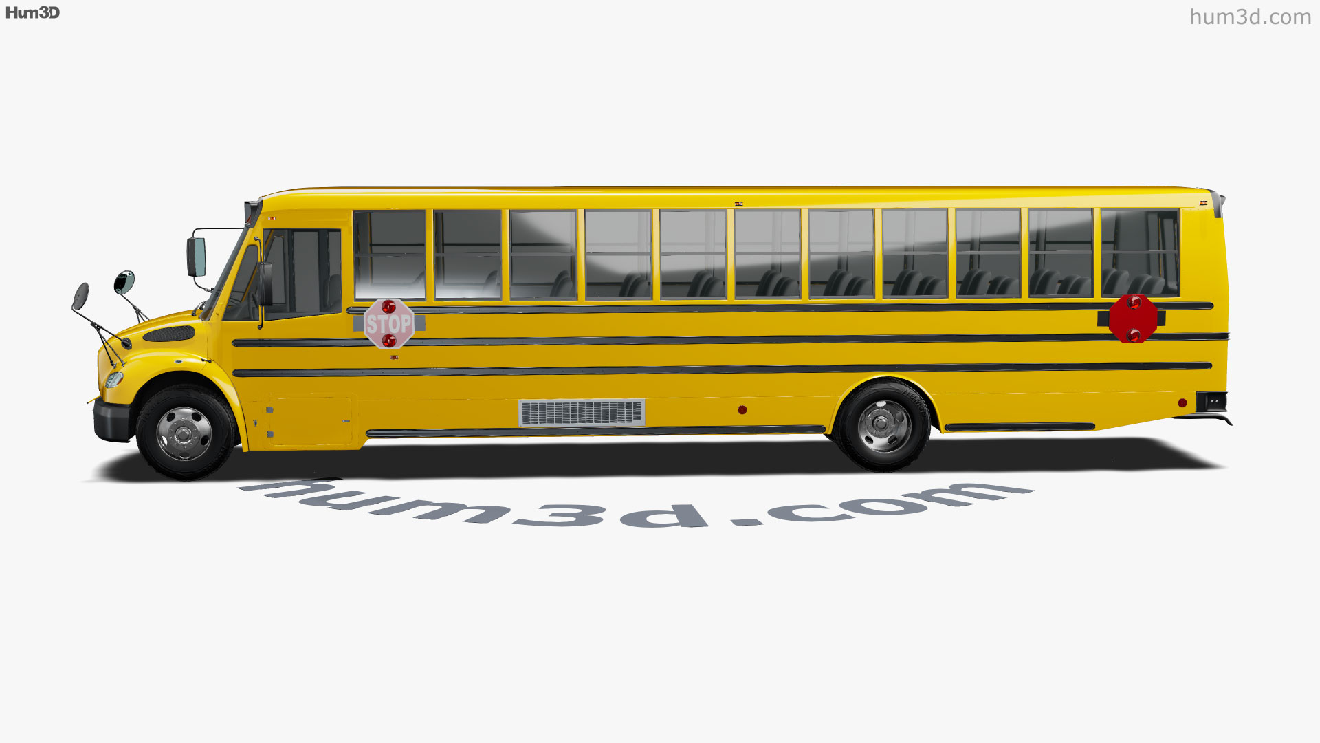 360 view of Thomas Saf-T-Liner C2 School Bus 2015 3D model - 3DModels store