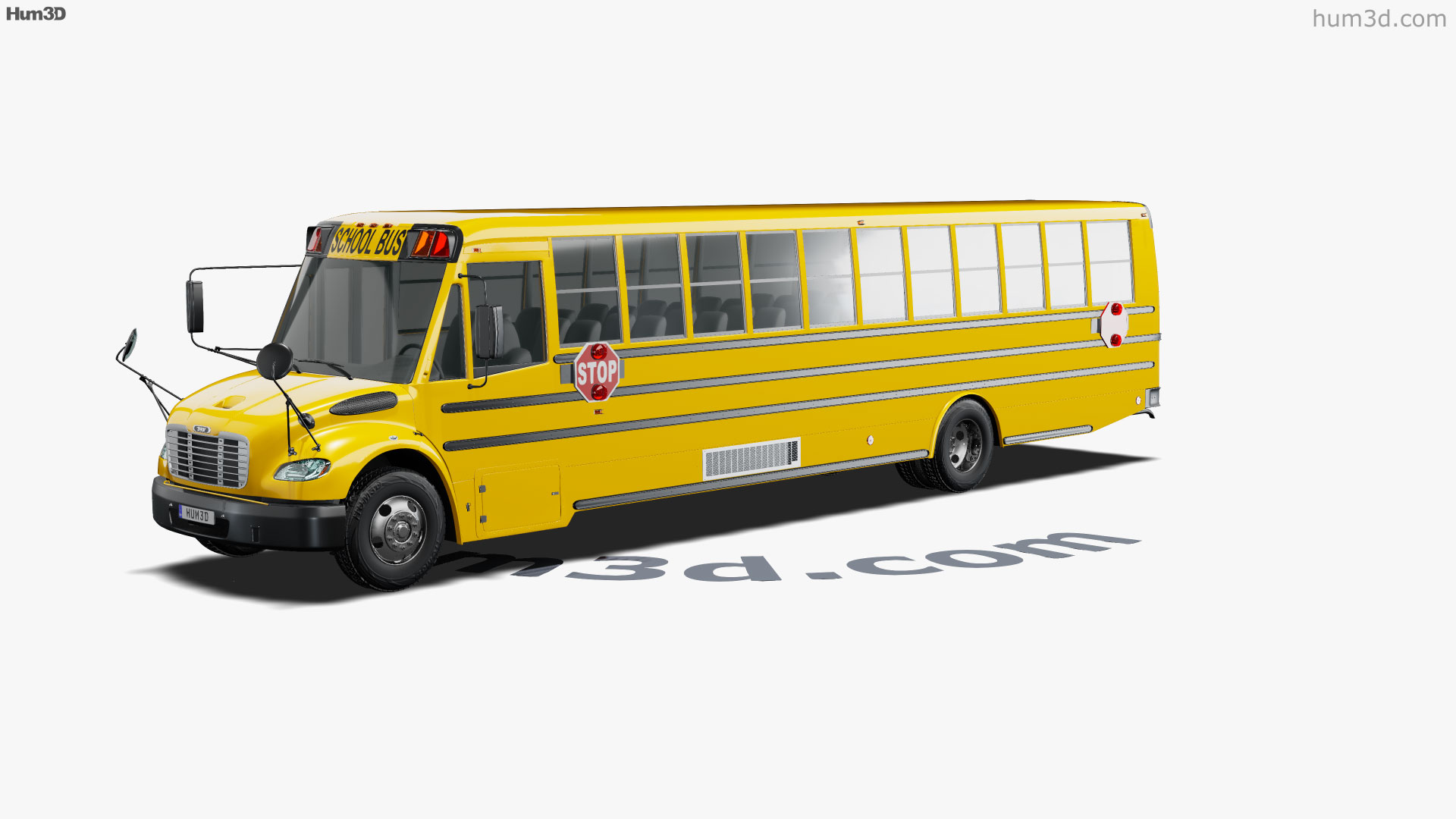 360 view of Thomas Saf-T-Liner C2 School Bus 2015 3D model - 3DModels store