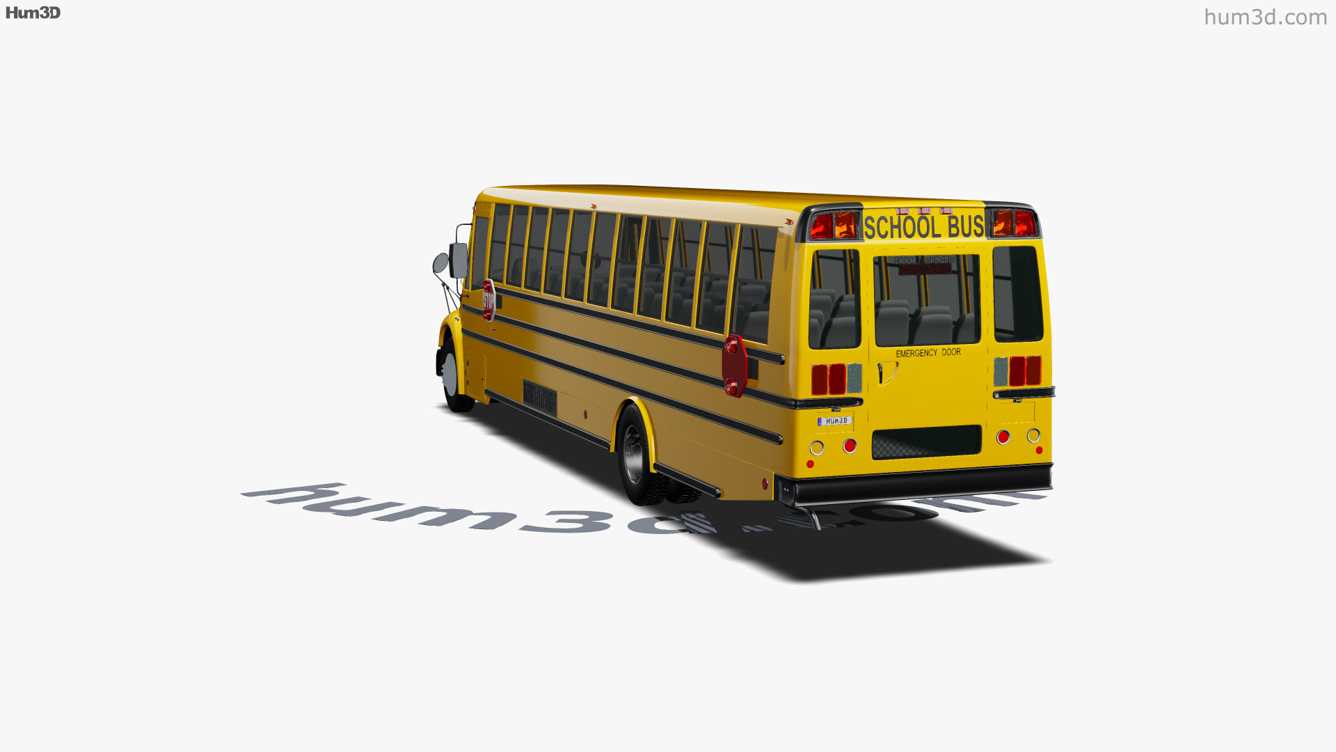 360 view of Thomas Saf-T-Liner C2 School Bus 2015 3D model - 3DModels store