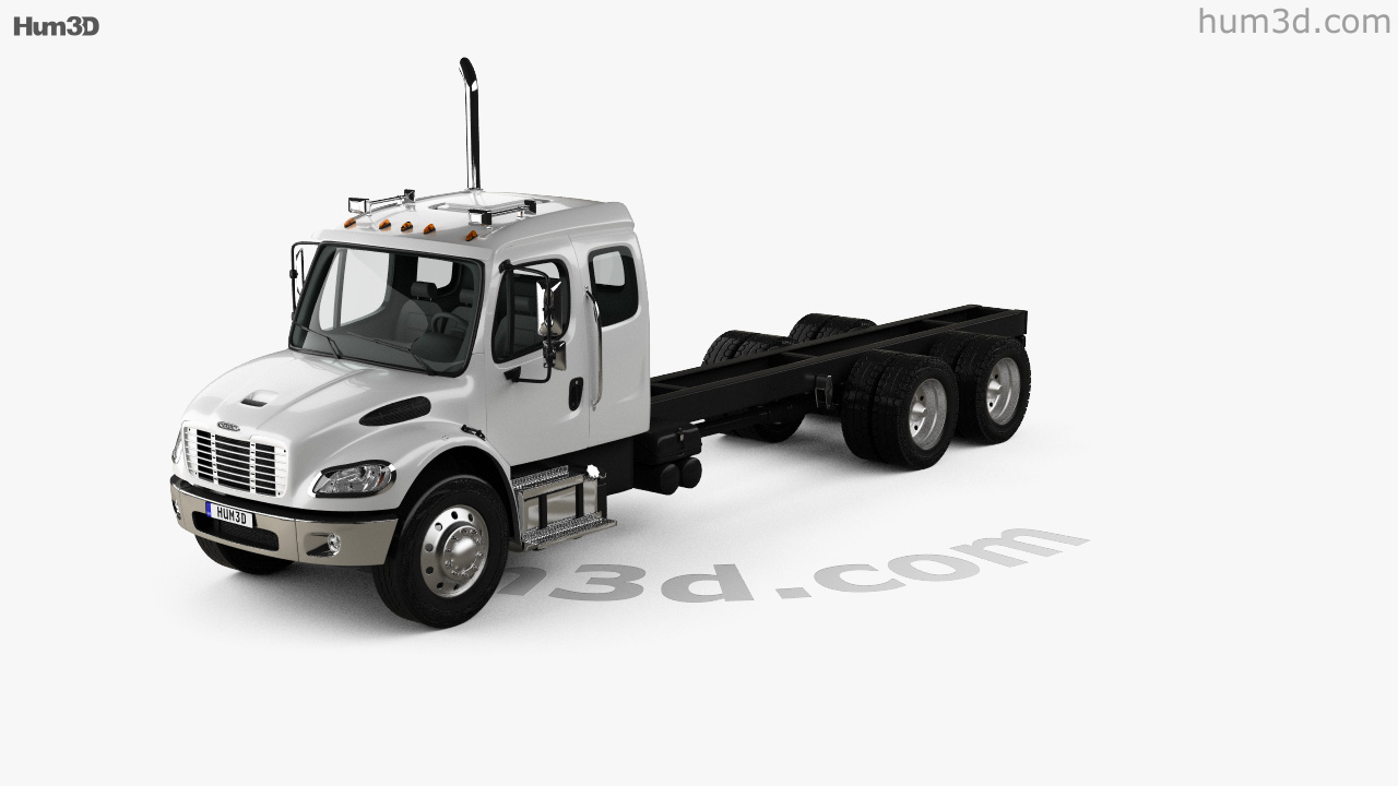 360 view of Freightliner M2 Extended Cab Chassis Truck 3-axle 2020 3D ...