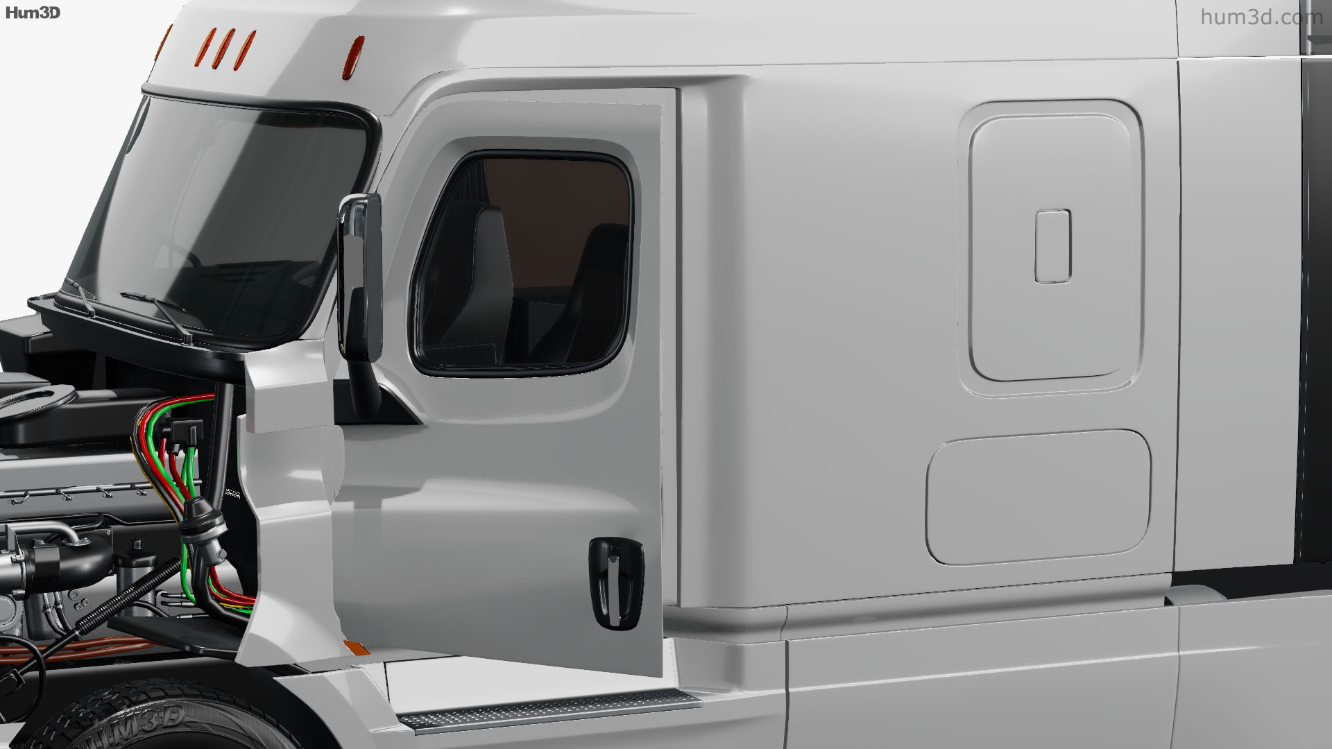 360 view of Freightliner Cascadia Sleeper Cab Tractor Truck with HQ ...