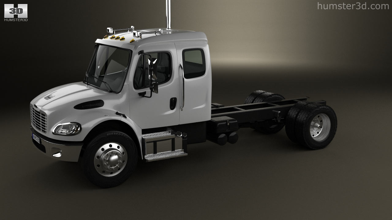 360 view of Freightliner M2 Extended Cab Chassis Truck 2017 3D model ...