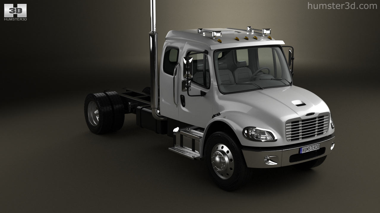 360 view of Freightliner M2 Extended Cab Chassis Truck 2017 3D model ...