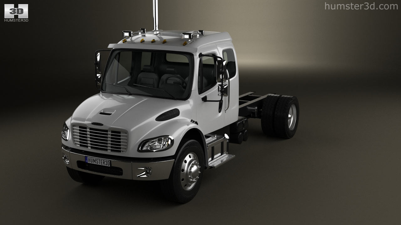 360 view of Freightliner M2 Extended Cab Chassis Truck 2017 3D model ...