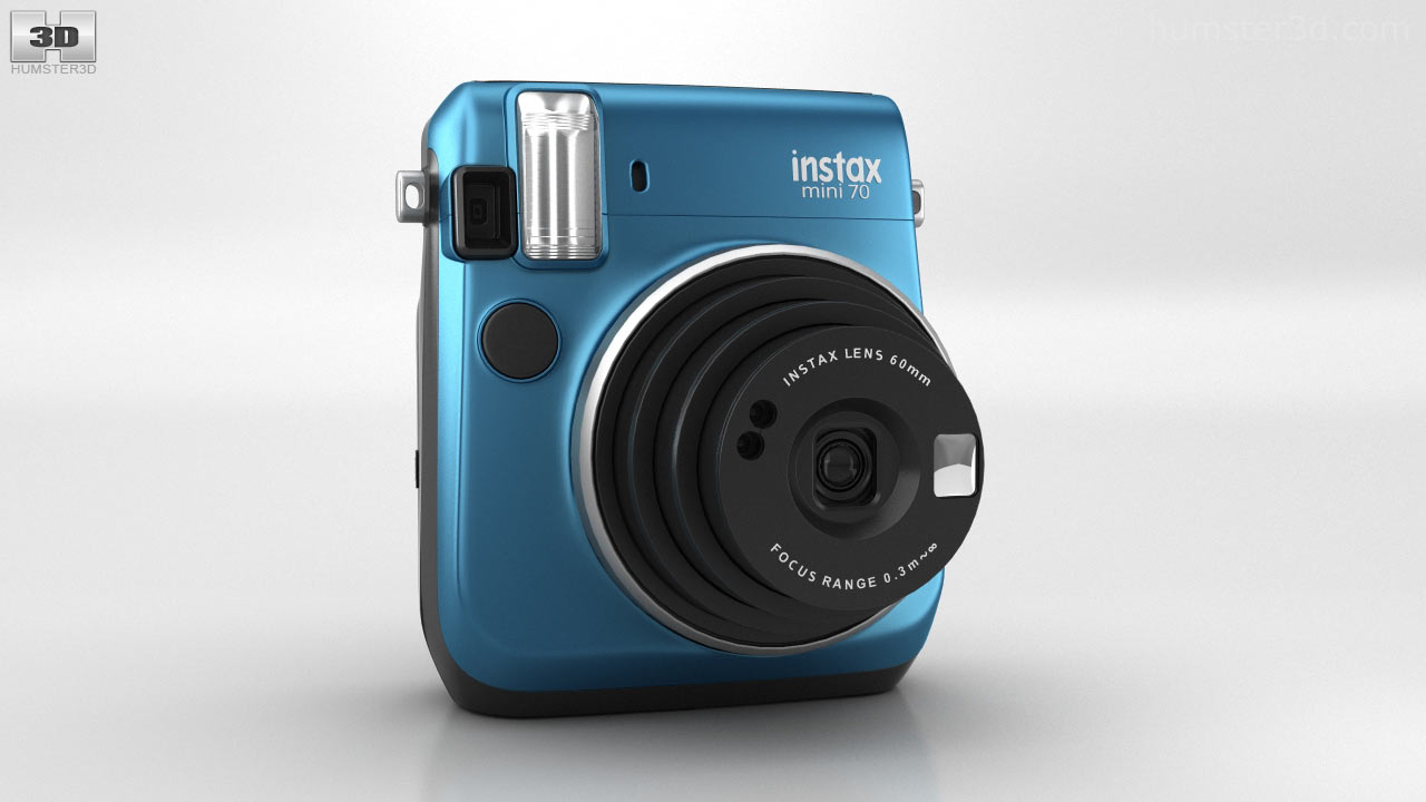 360 view of Fujifilm Instax Mini 70 Blue 3D model - 3DModels store