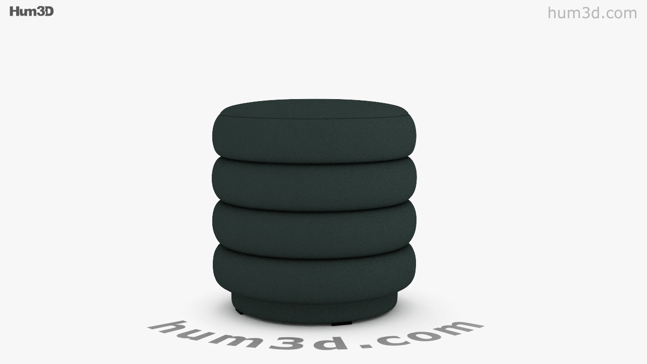 360 view of Ferm Living Round Poof 3D model - 3DModels store