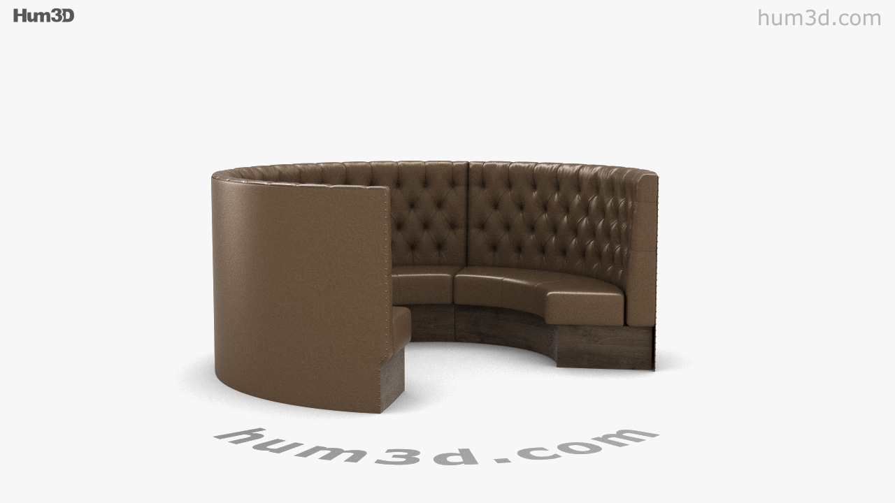 360 view of Round Booth Restaurant Seating 3D model - 3DModels store