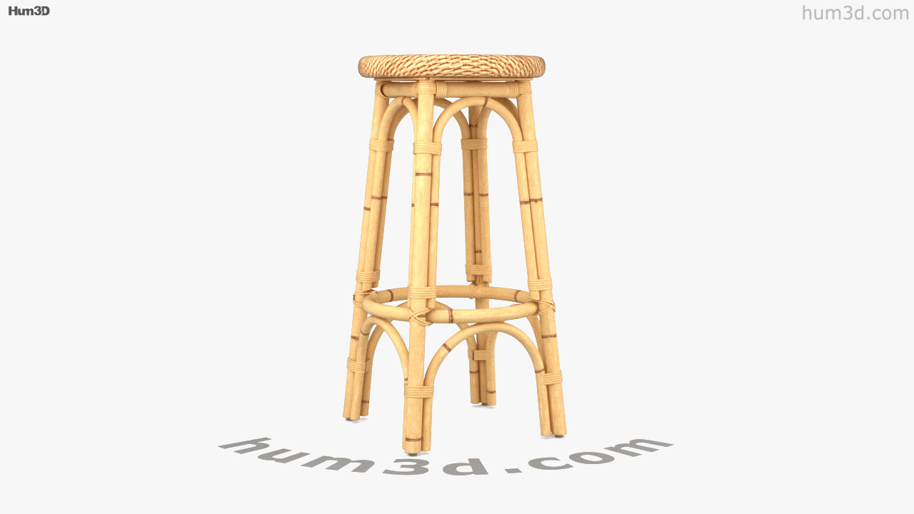 360 view of Restoration Hardware St Germain Rattan Backless Bar and ...