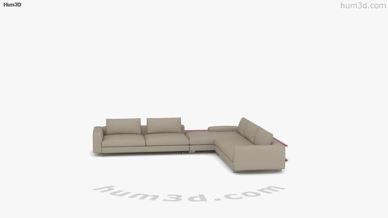 360 view of Zanotta Scott Sofa 3D model - 3DModels store