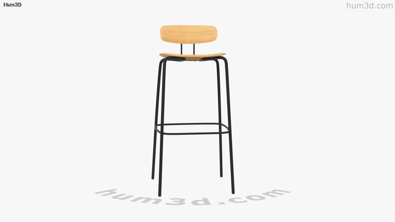 360 view of Zeitraum Okito Ply Bar stool 3D model - 3DModels store