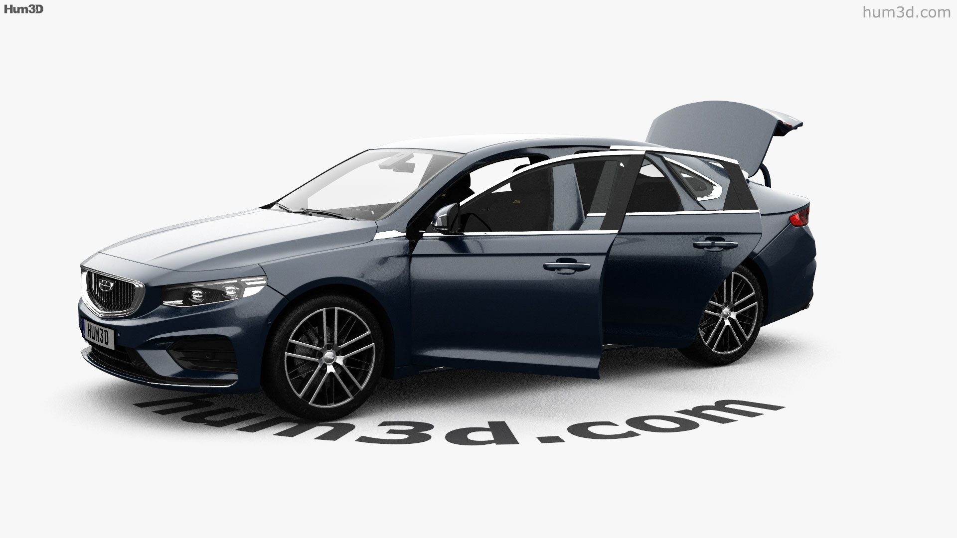 360 view of Geely Preface with HQ interior 2023 3D model - 3DModels store