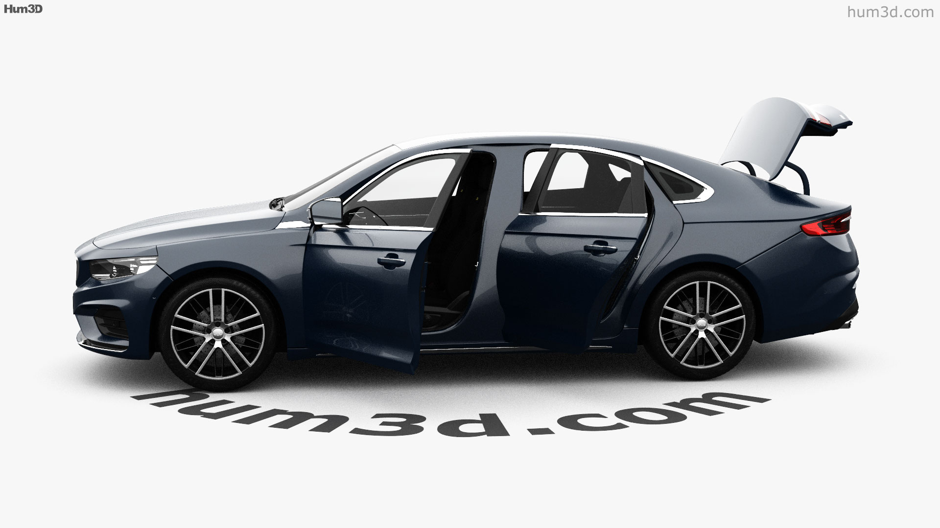 360 view of Geely Preface with HQ interior 2023 3D model - 3DModels store
