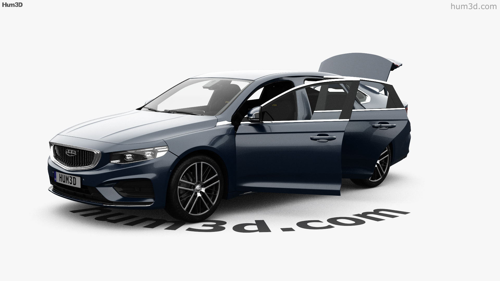 360 view of Geely Preface with HQ interior 2023 3D model - 3DModels store
