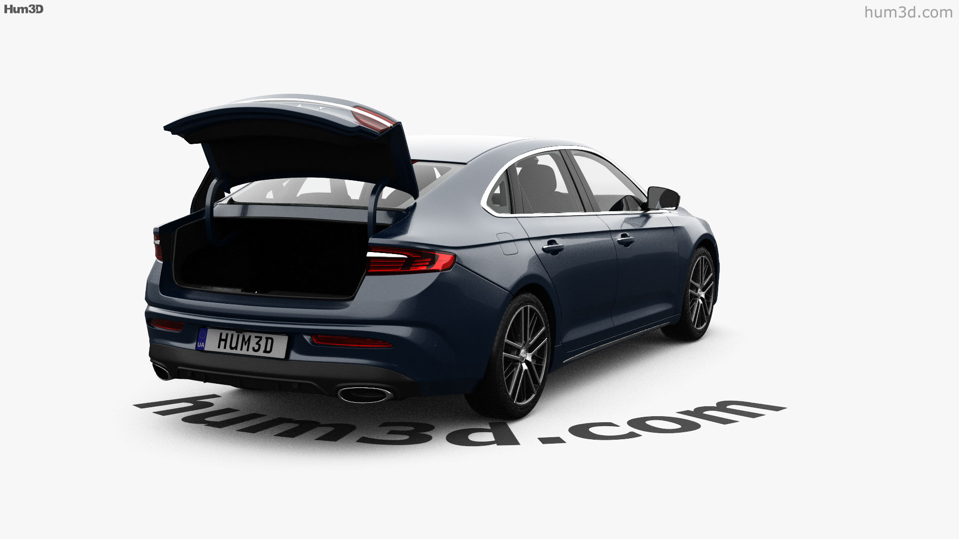 360 view of Geely Preface with HQ interior 2023 3D model - 3DModels store