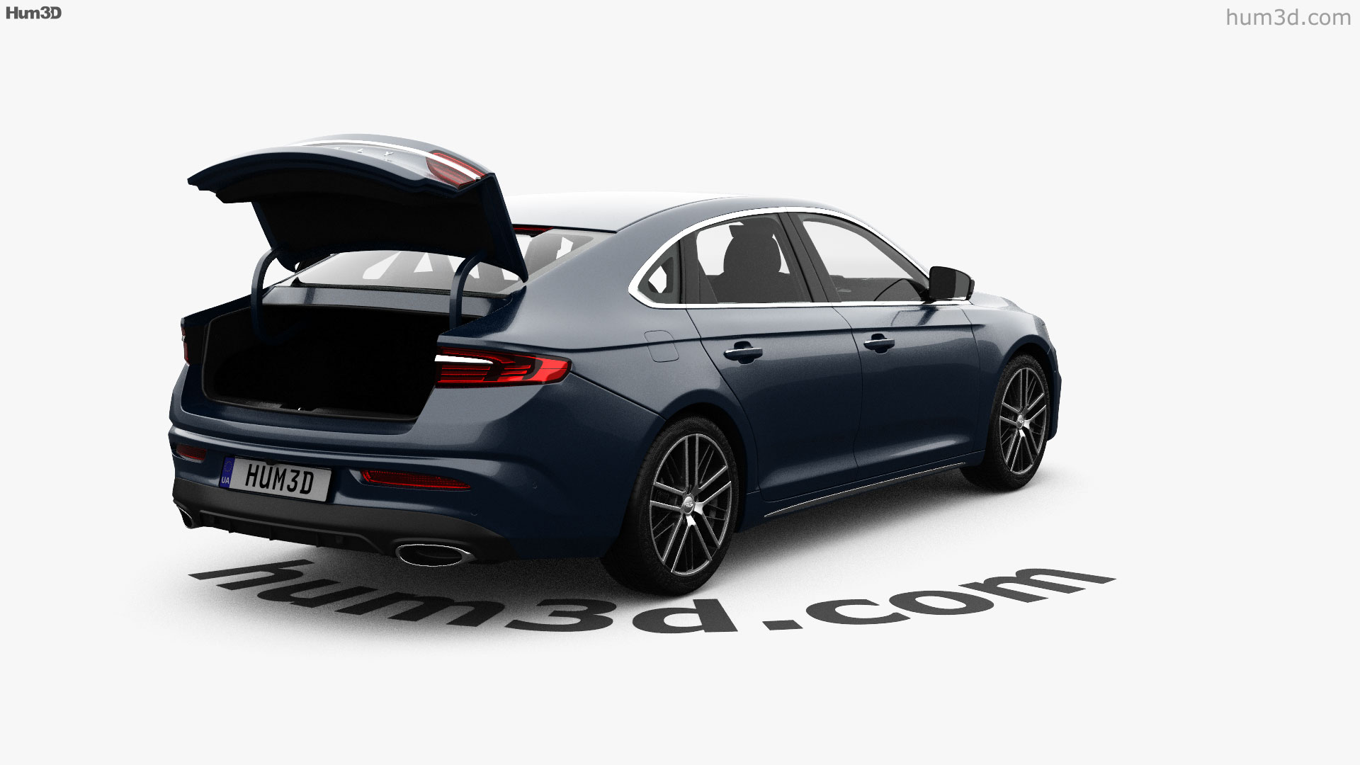 360 view of Geely Preface with HQ interior 2023 3D model - 3DModels store
